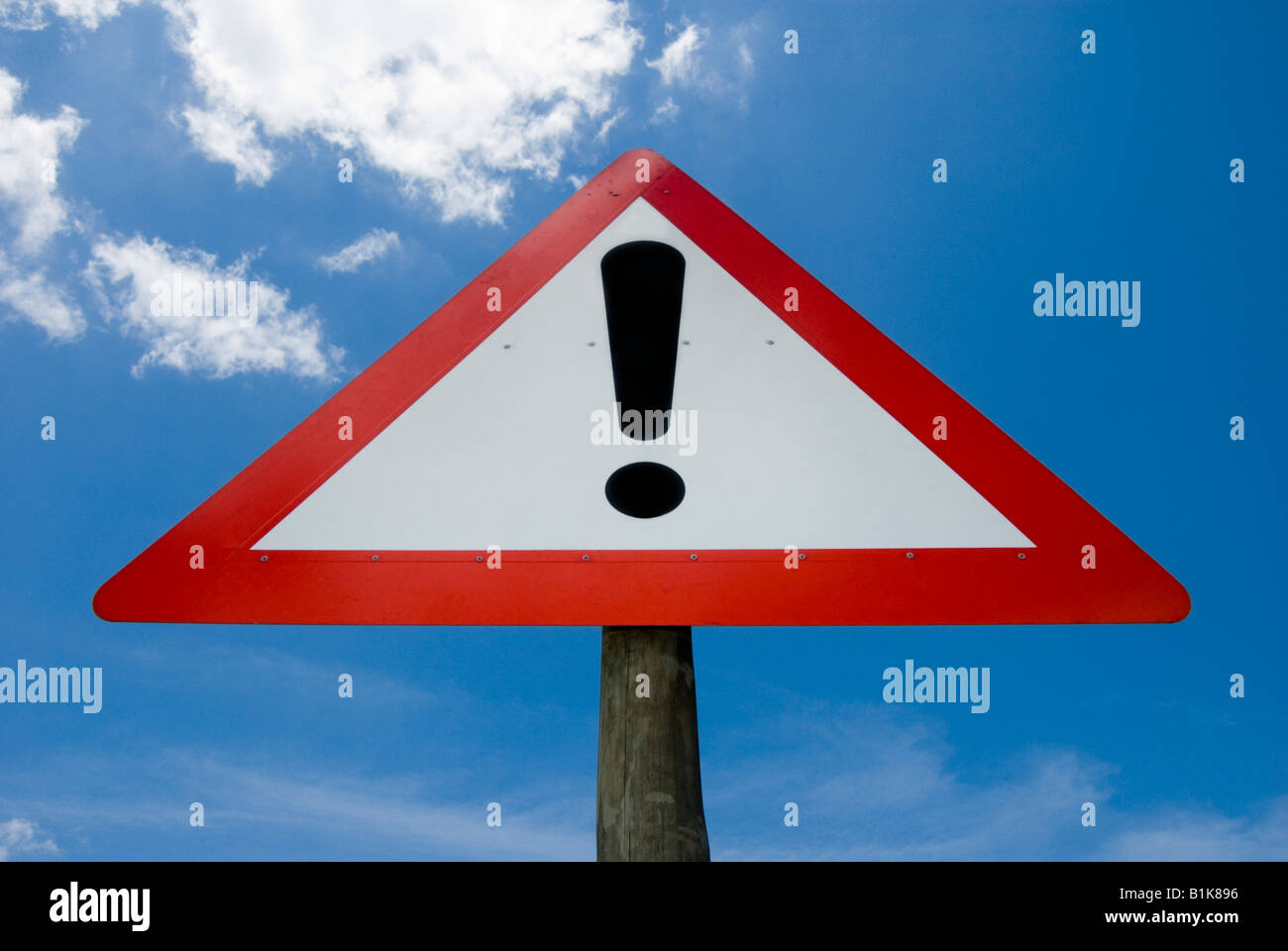 Road sign warning of hazard ahead Stock Photo - Alamy