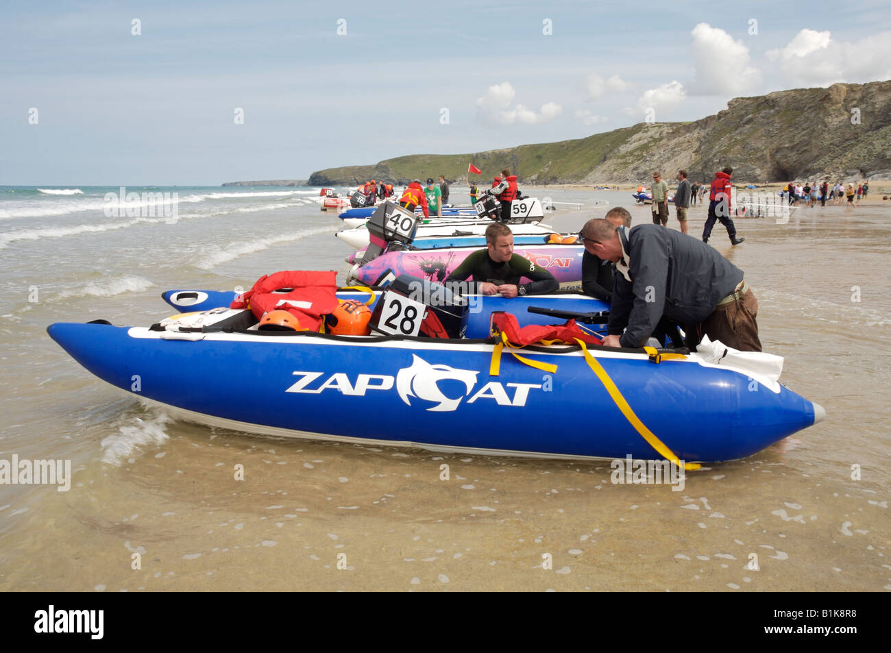 A Zapcat racing boat being prepared for a round of the Zapcat National ...