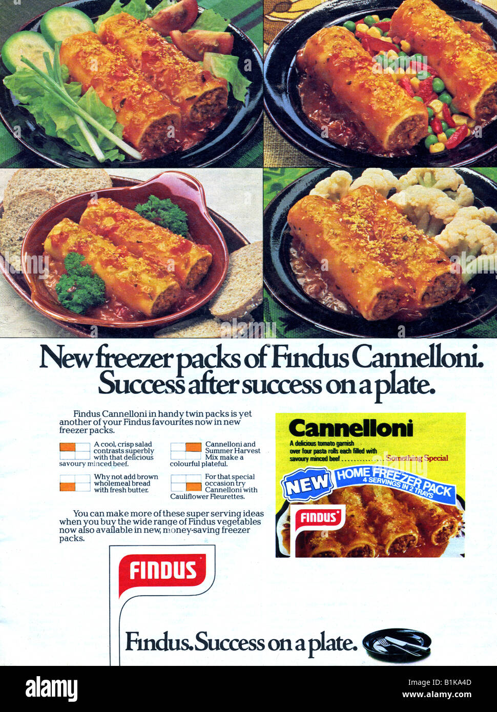 1970s magazine advertisement for Findus Frozen Foods Cannelloni 1978 ...