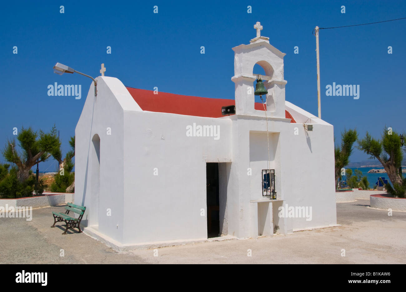 Exterior of small traditional church at Malia on the Greek ...