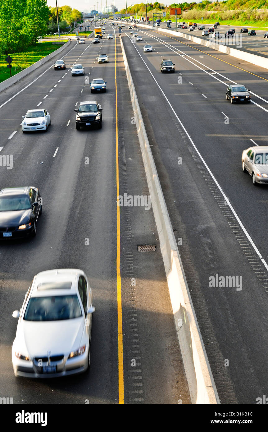 Busy multi lane highway in a big city Stock Photo - Alamy
