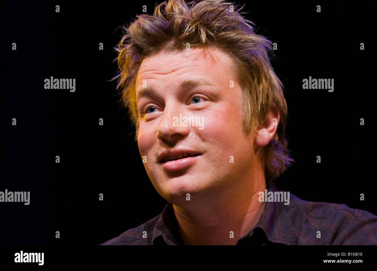 Jamie Oliver celebrity chef speaking about his life and career at Hay ...