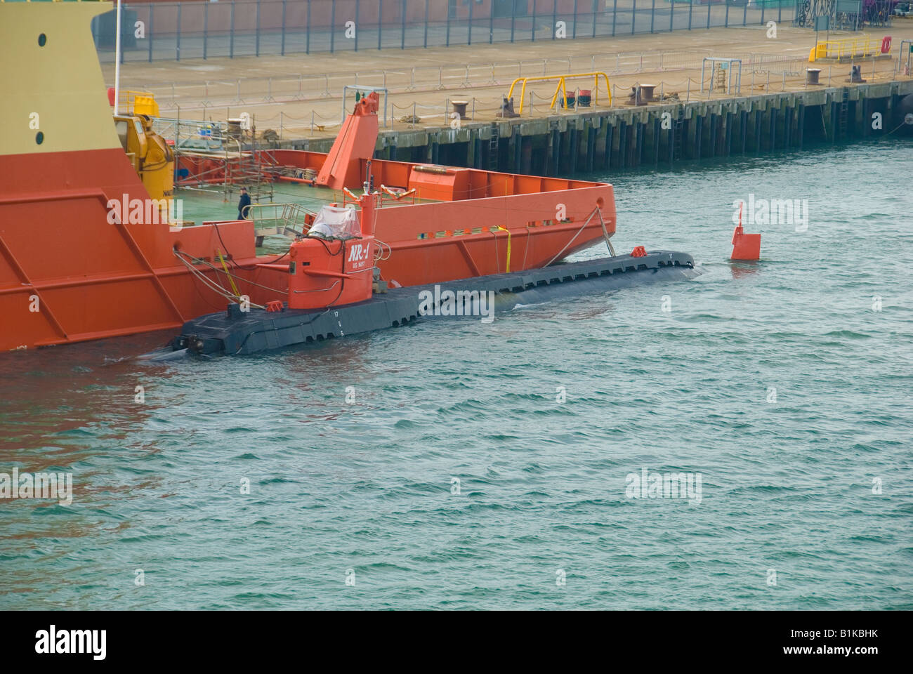 US Navy Submarine NR-1 alongside its tender MSC Carolyn Chouest Stock ...