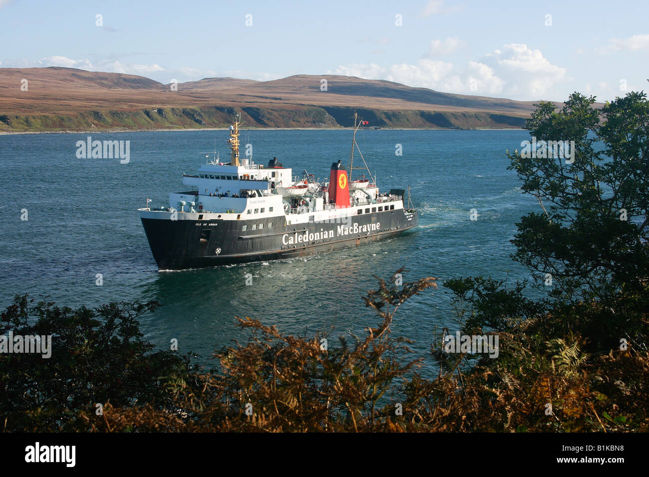 Caledonian MacBrayne MV Isle of Arran arriving at Port Askaig Isle of ...
