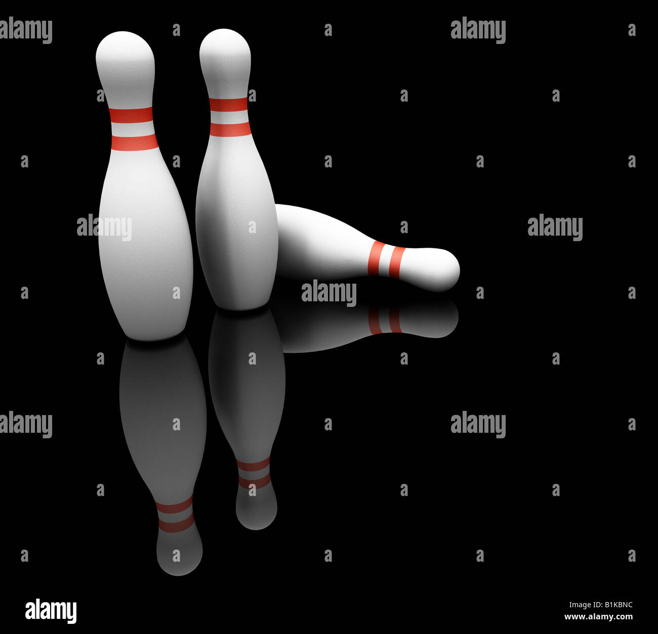 3D render of bowling pins Stock Photo - Alamy