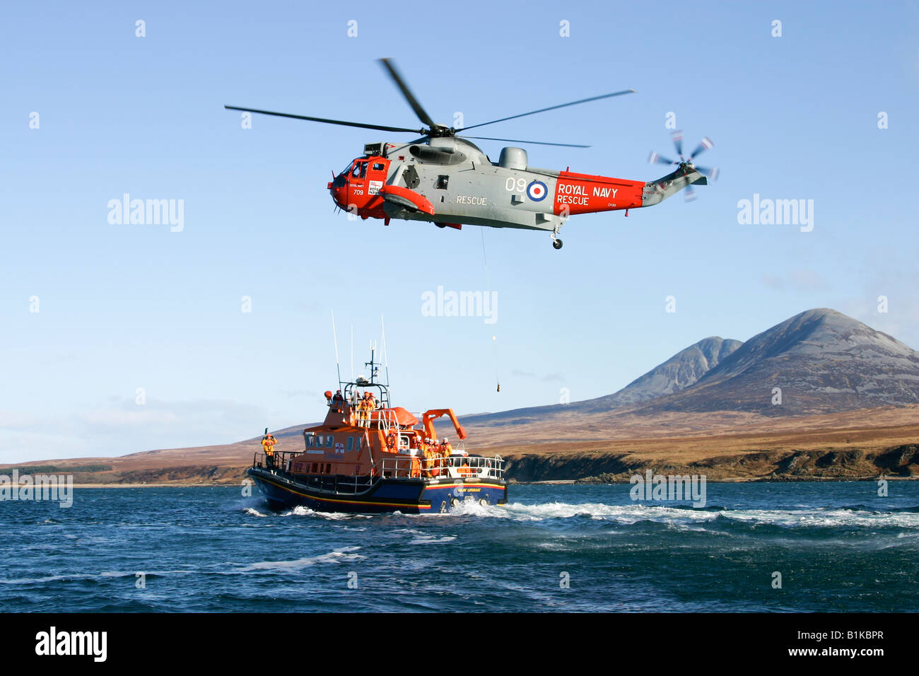 RAF/RNLI Training exercise in the Sound of Islay Stock Photo - Alamy