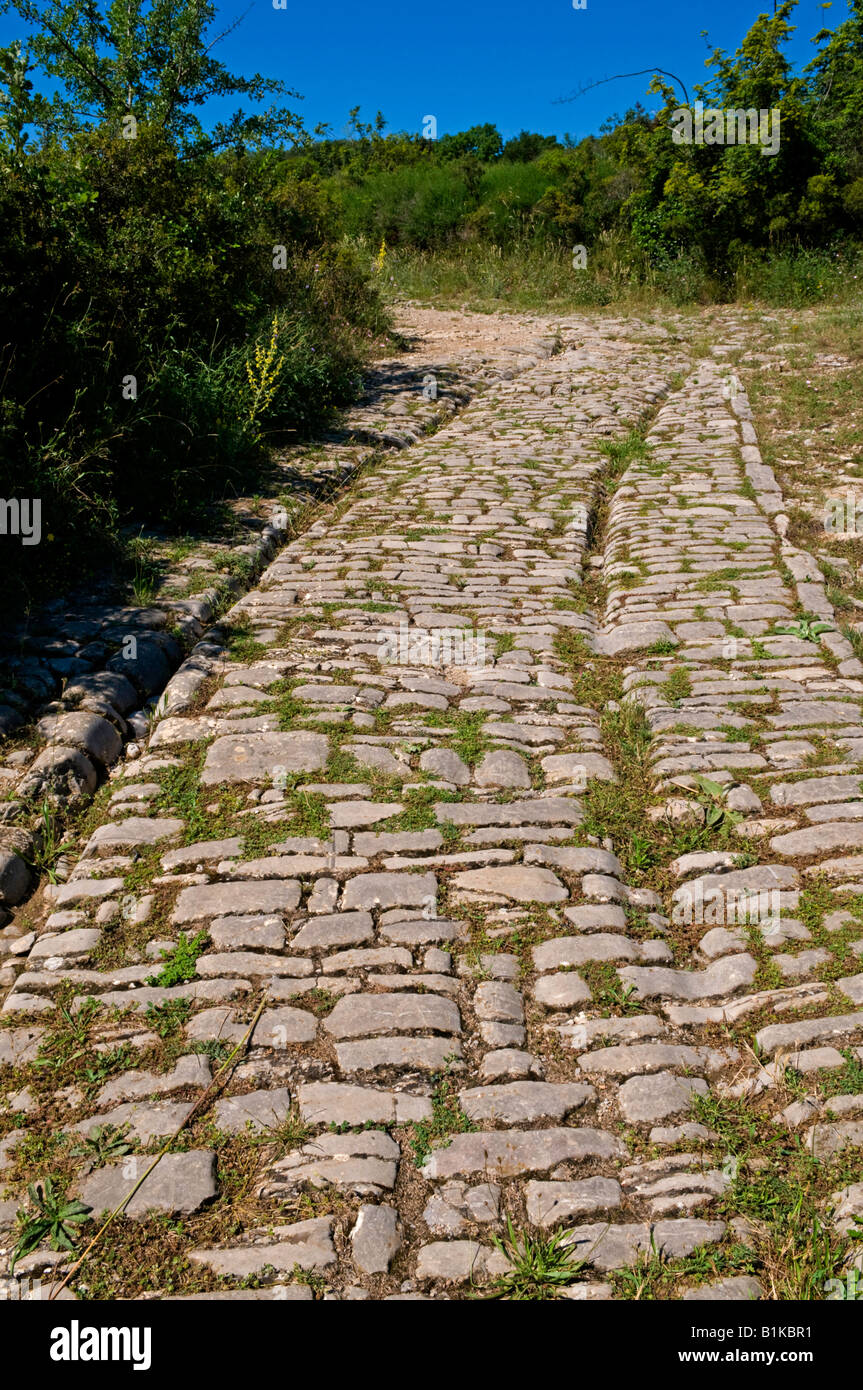 Roman road showing wheel ruts, Arles, France Stock Photo - Alamy
