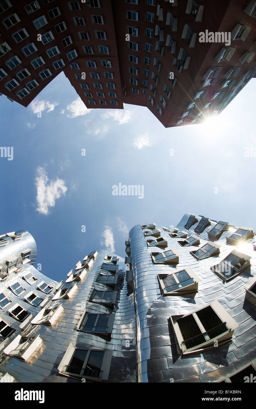 Neuer Zollhof, modern buildings designed by Frank Gehry in the ...