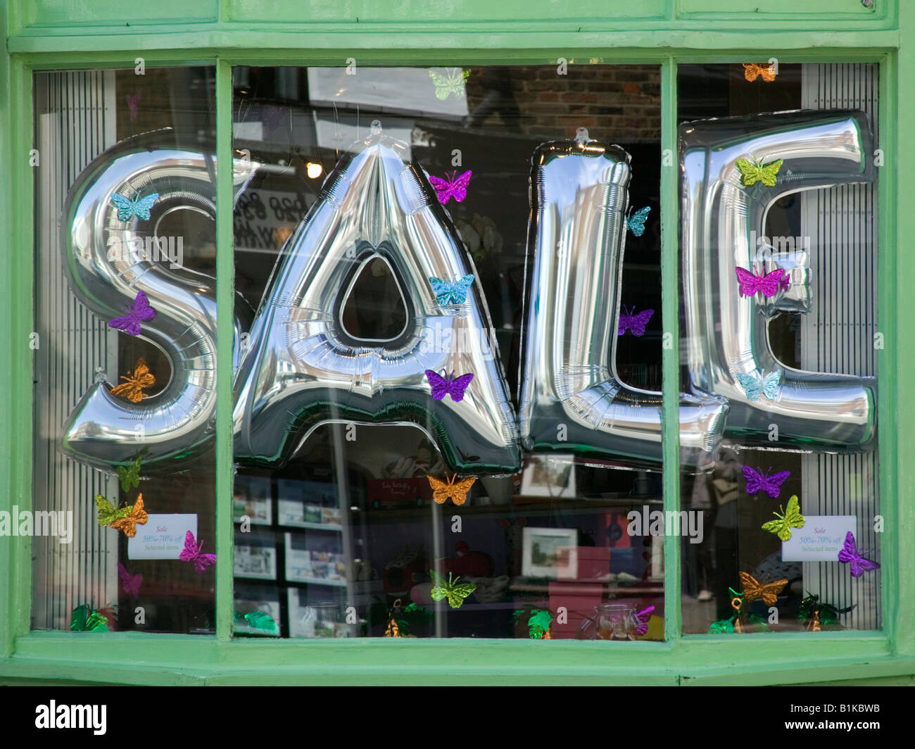 Giant Sale Sign in a Shop Window Stock Photo - Alamy