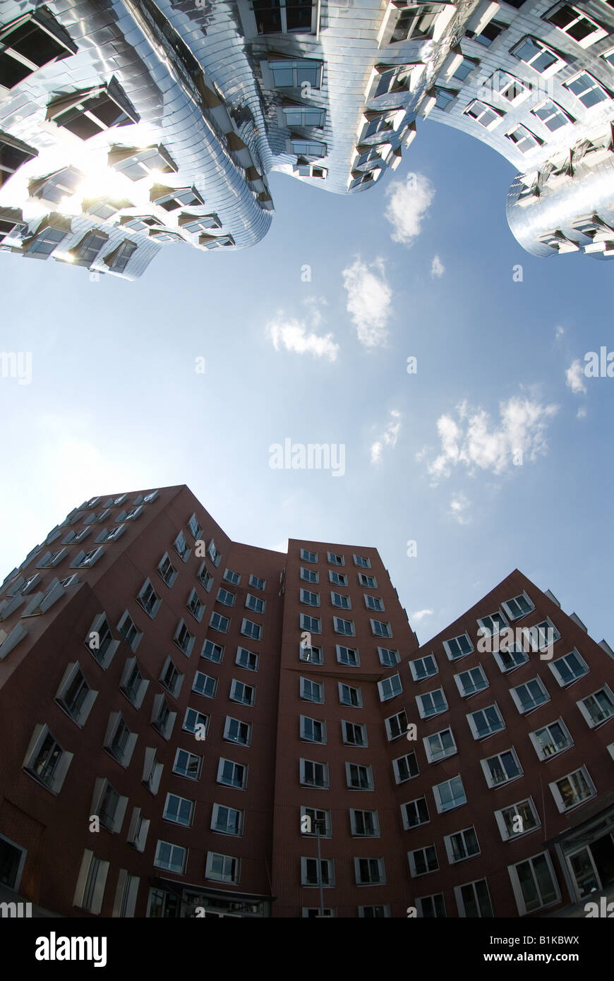 Neuer Zollhof, modern buildings designed by Frank Gehry in the ...