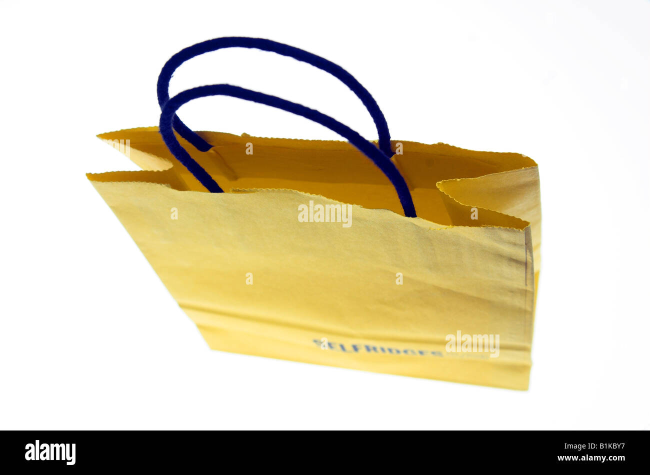 overview of yellow shopping bag Stock Photo - Alamy