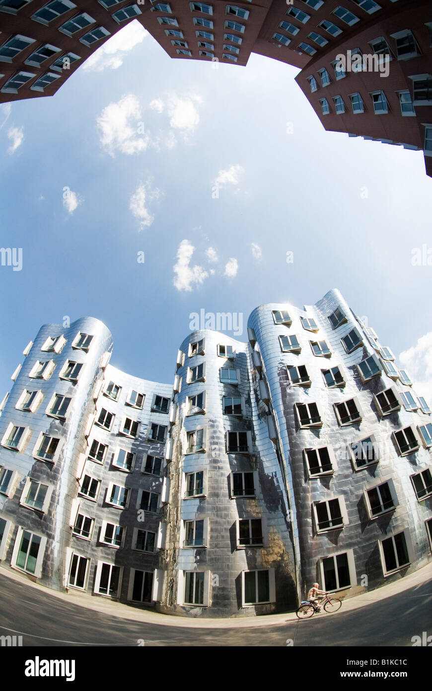 Neuer Zollhof, modern buildings designed by Frank Gehry in the ...