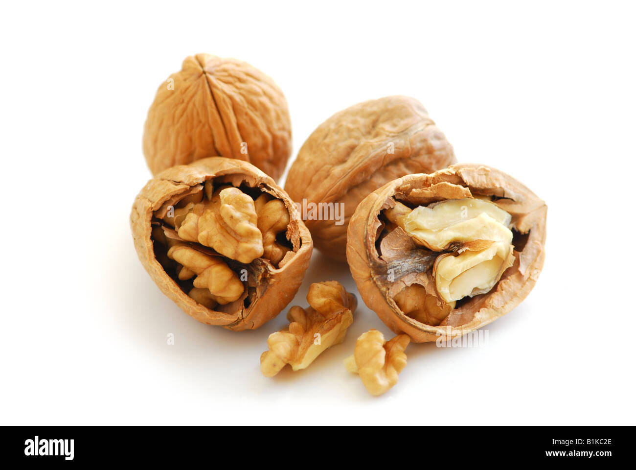 Walnuts close up isolated on white background Stock Photo - Alamy