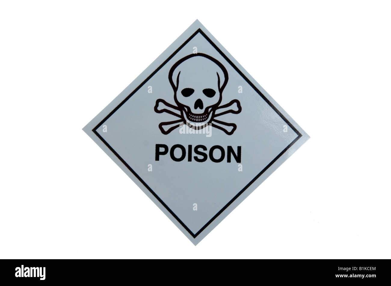 sticky label sign of skull and cross bones with text POISON Stock Photo ...