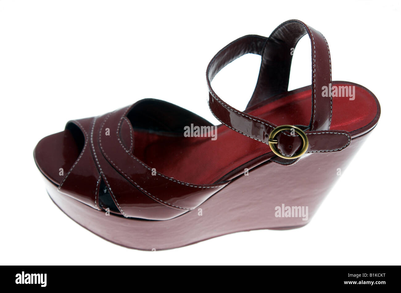 solo single red patent platform shoe Stock Photo - Alamy
