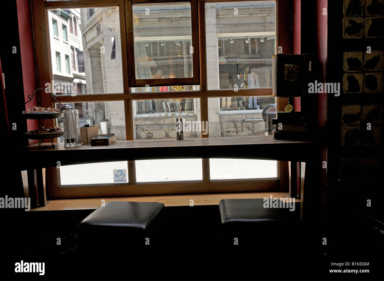 View from dining counter of a cafe Stock Photo - Alamy