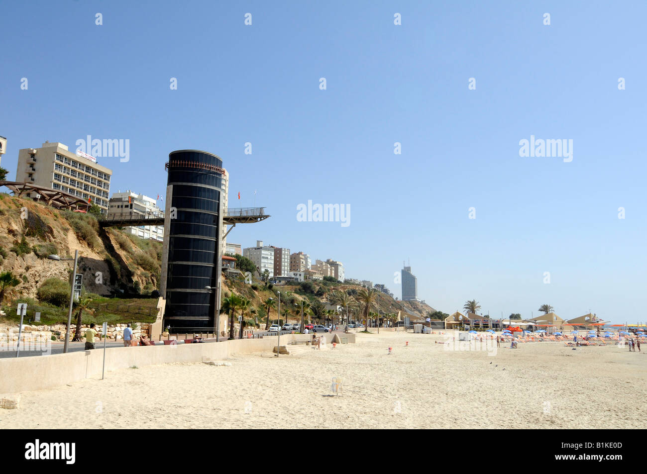 The beach at Netanya, a city famous for its resorts and pristine ...