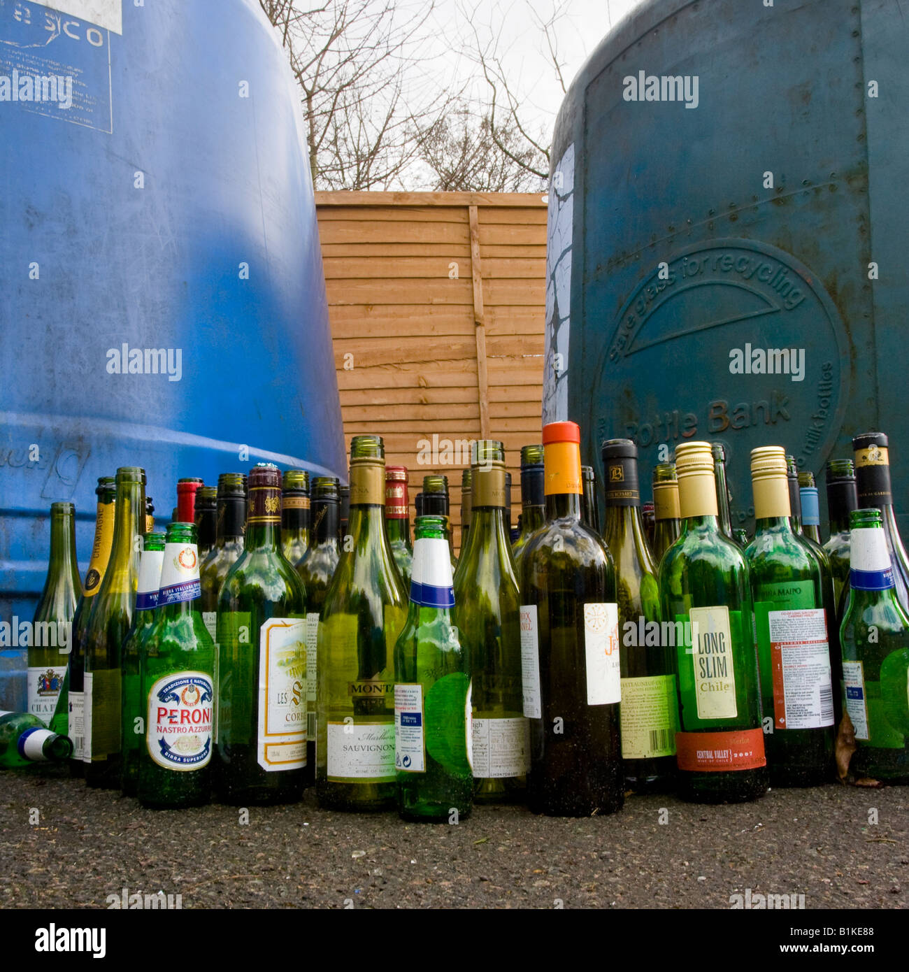 Glass Recycling Banks Staffordshire uk Stock Photo - Alamy
