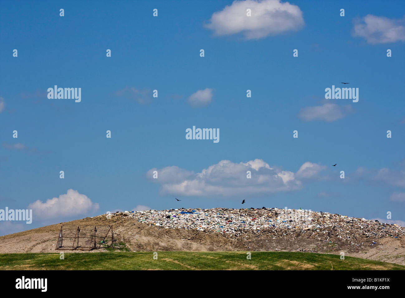Municipal waste site dump heaps of solid landfill rubbish dumps heaps ...