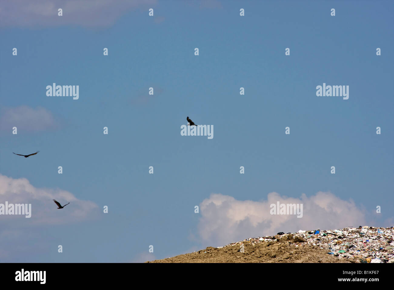 Municipal waste site dump heaps of solid landfill rubbish dumps heaps ...