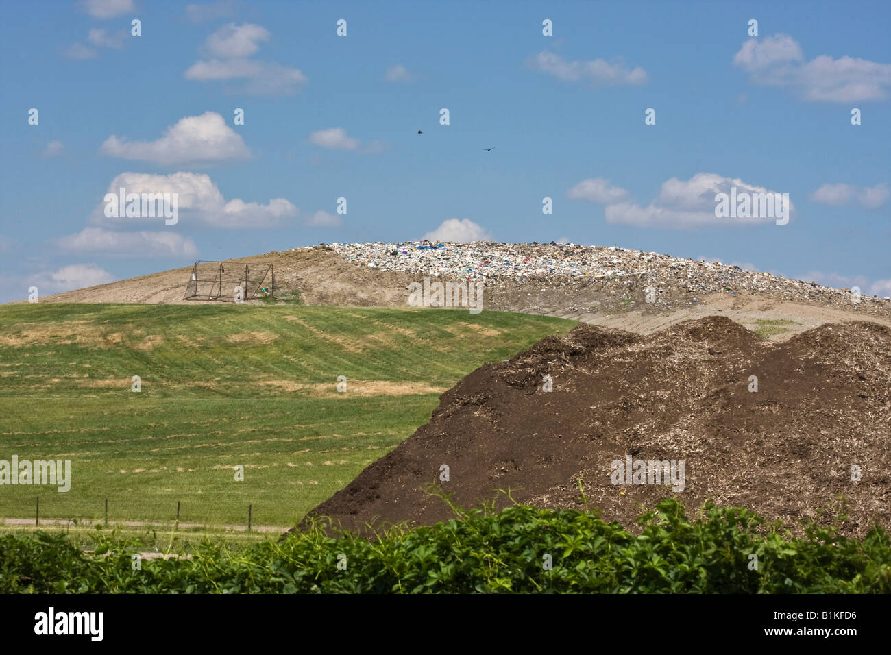 Municipal waste site dump heaps of solid landfill rubbish dumps heaps ...