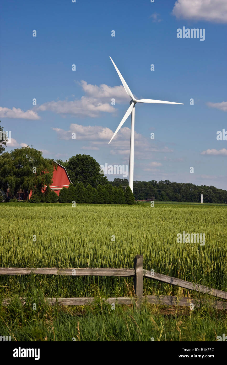 Wind turbine on rural field in Ohio USA hi-res Stock Photo - Alamy