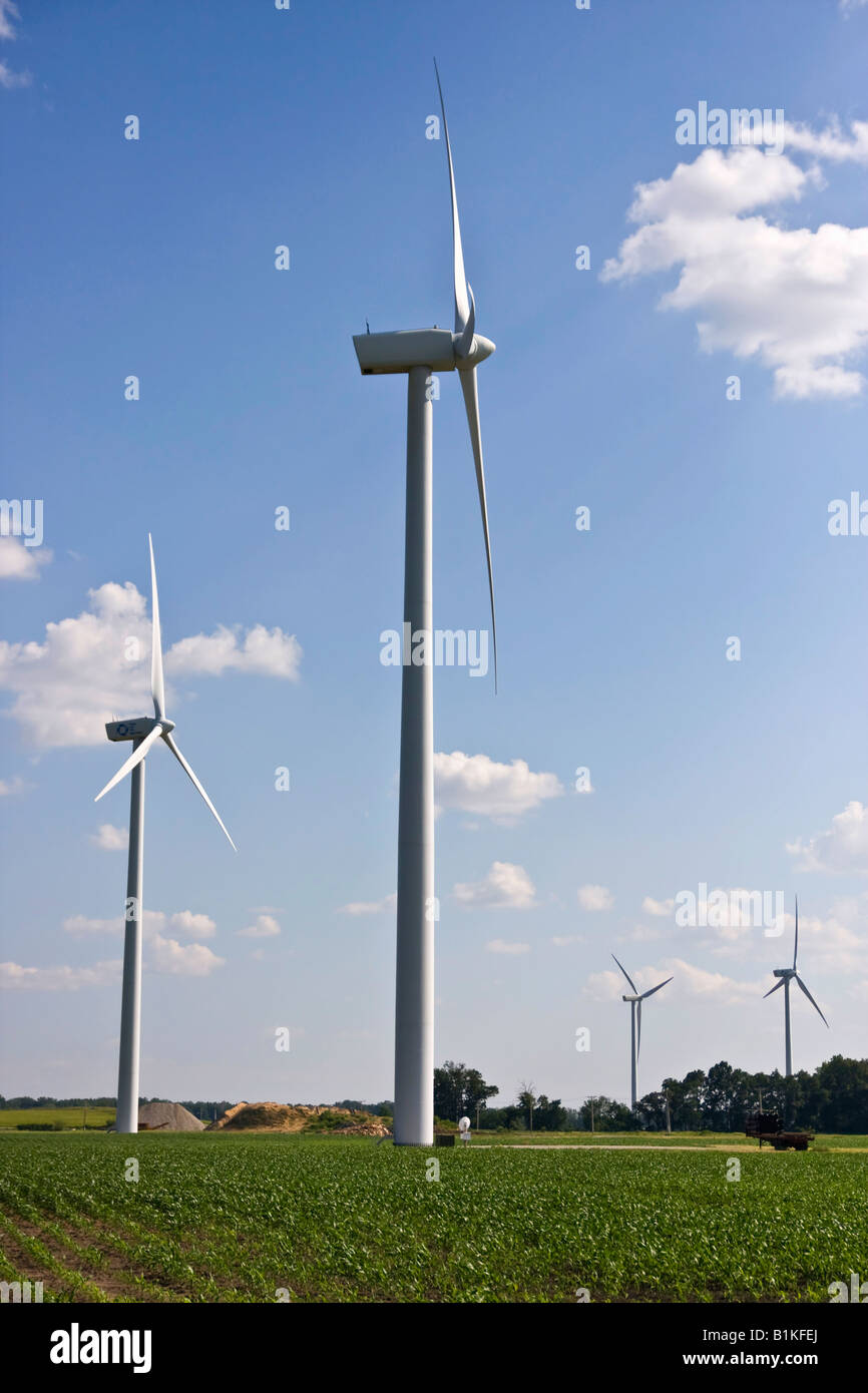 Wind turbines on field in Ohio USA Stock Photo - Alamy