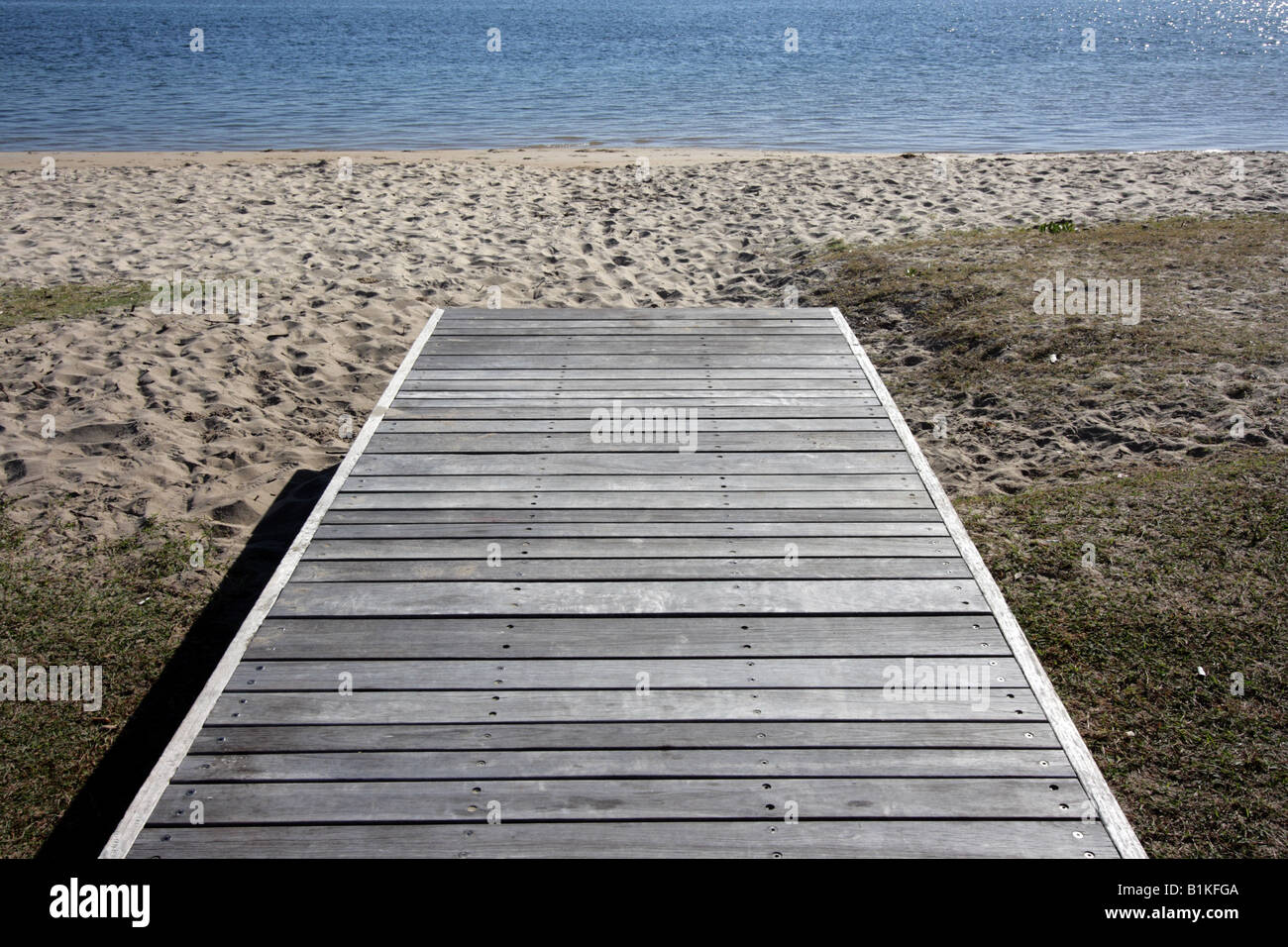 TIMBER JETTY LOOKING TOWARDS WATER HORIZONTAL BDB10094 Stock Photo - Alamy