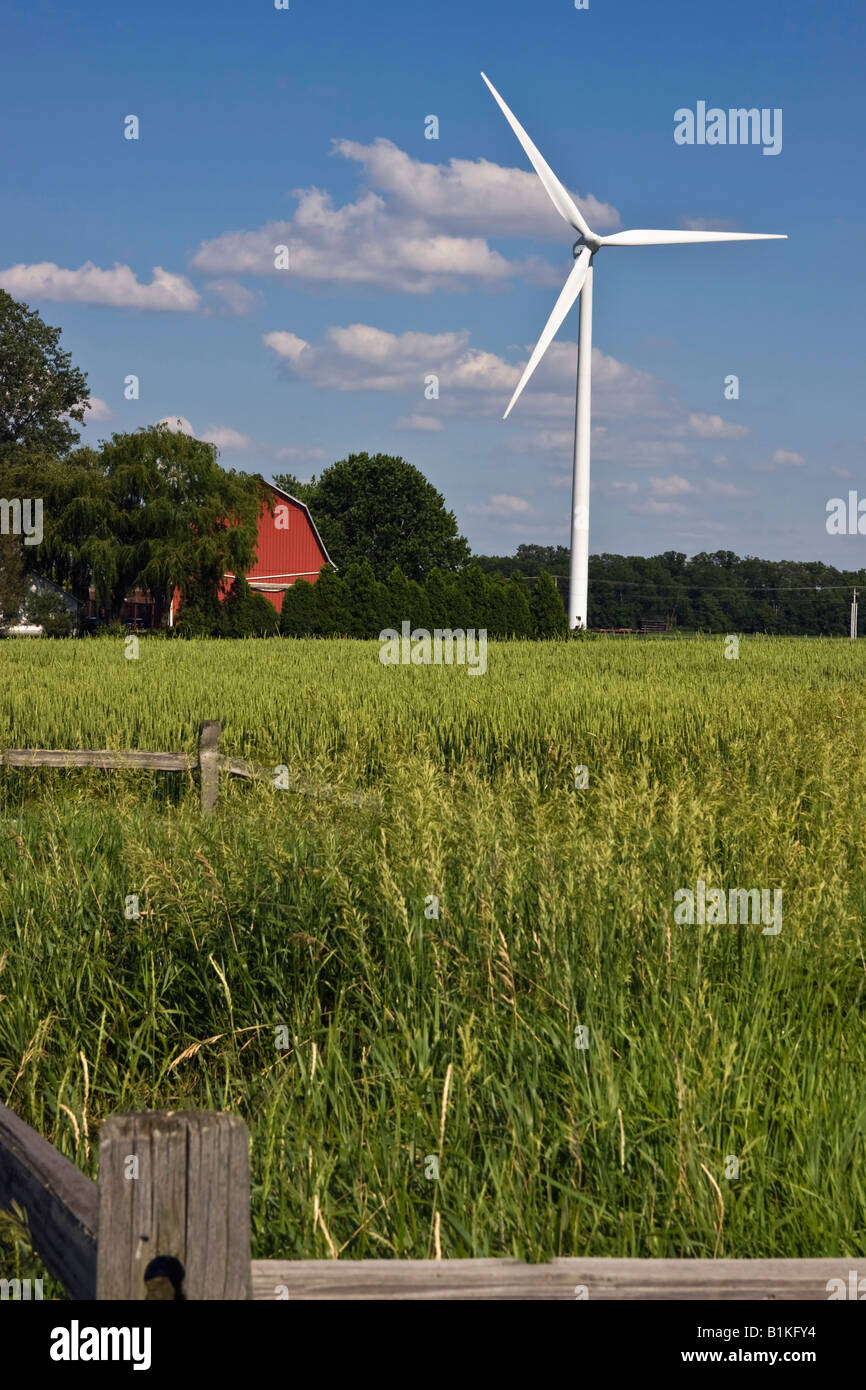Wind turbine on rural field in Ohio USA hi-res Stock Photo - Alamy