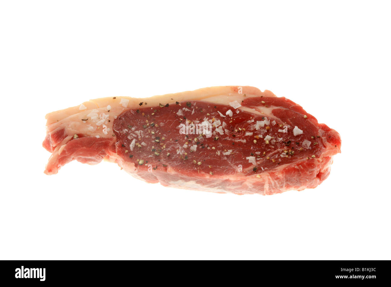 Fresh Raw Uncooked Seasoned Sirloin Beef Steak Ready To Cook Isolated ...