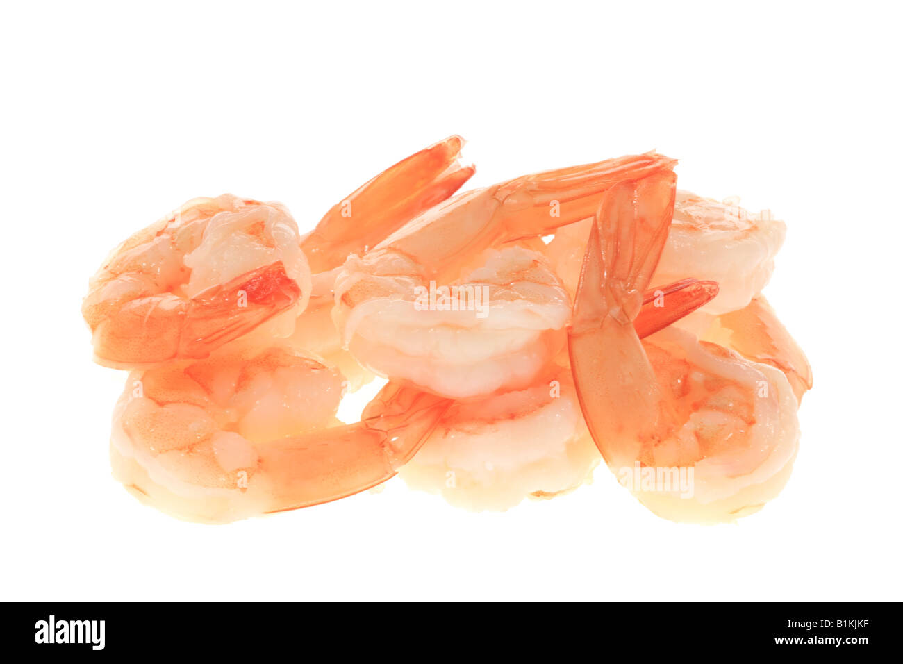 Fresh Cooked Healthy Atlantic Prawns Isolated Against A White ...