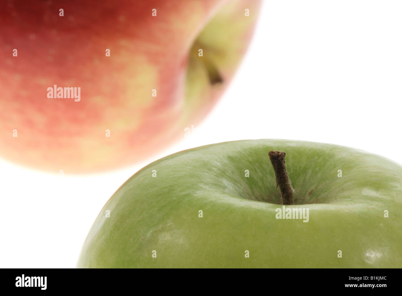 Fresh Ripe Sweet Red and Green Apples Isolated Against A White ...