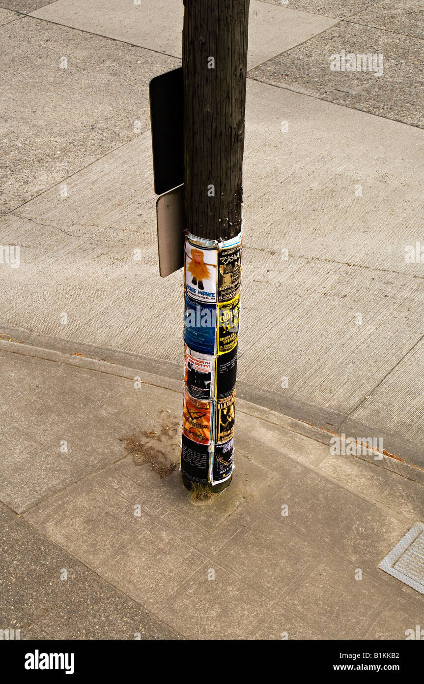 Street post with colorful ads on it Stock Photo - Alamy
