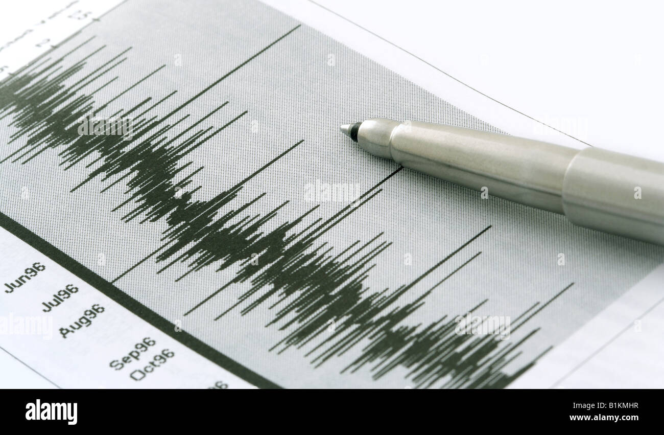 Pen on Graph Stock Photo - Alamy