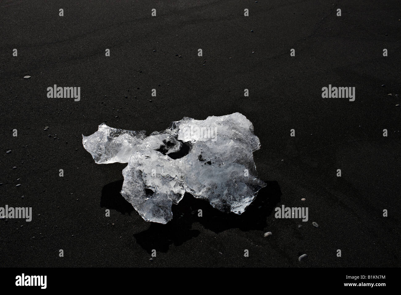 Ice cubes at the sand beach in Breidamerkursandur Iceland Stock Photo ...