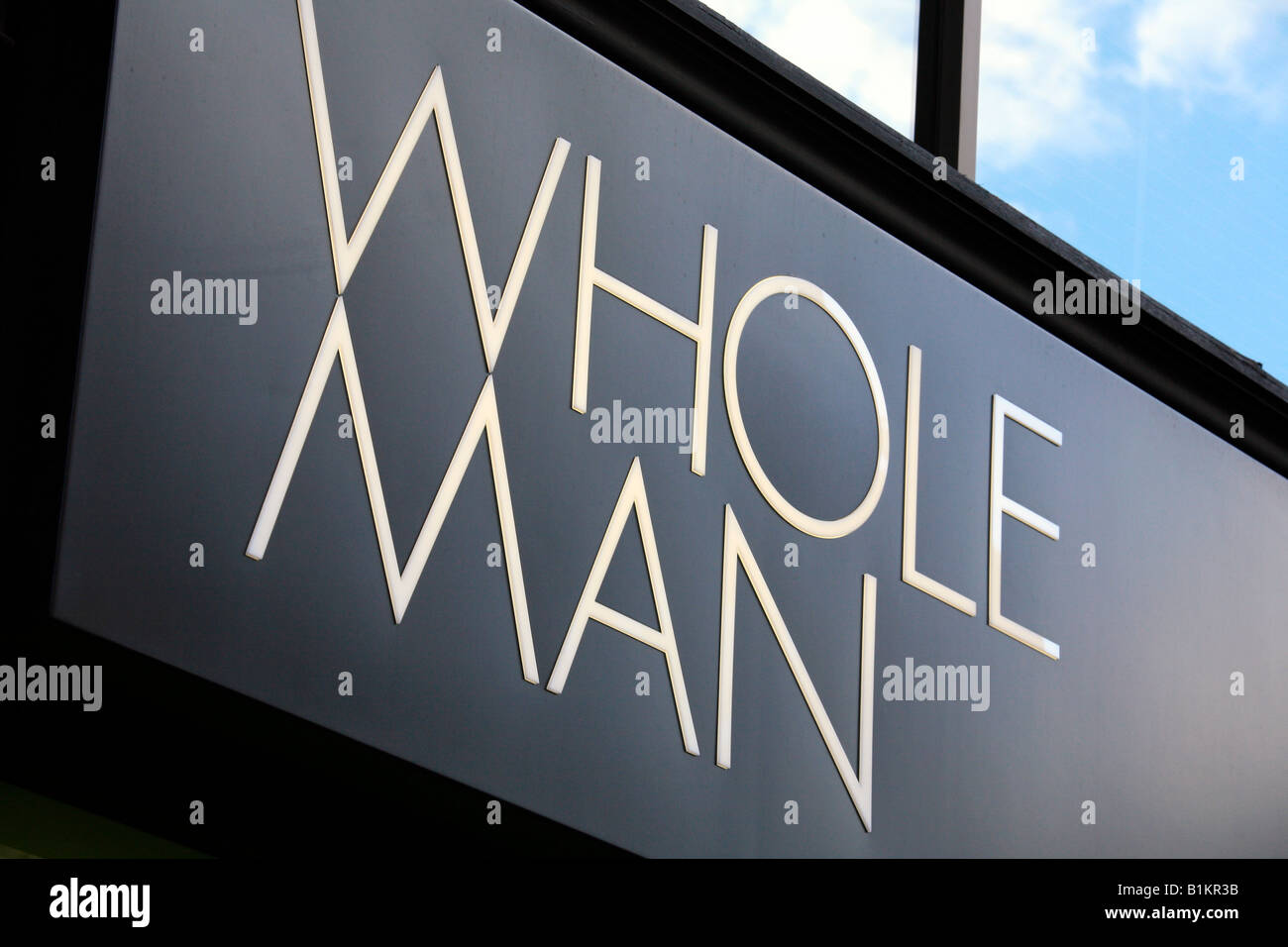 Whole Man store, London Stock Photo - Alamy