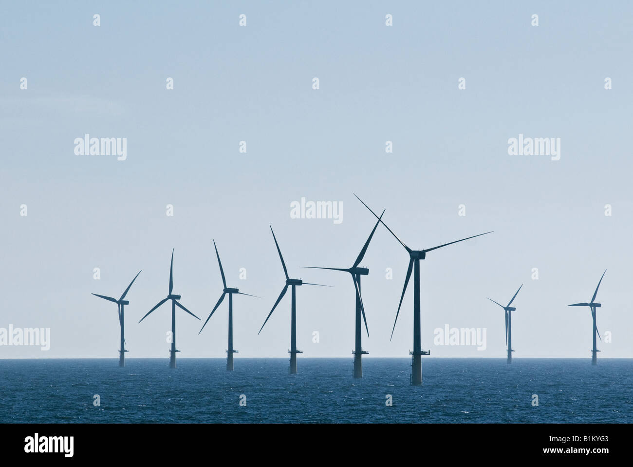 North Sea wind turbines off the coast of Ijmuiden, Netherlands Stock ...