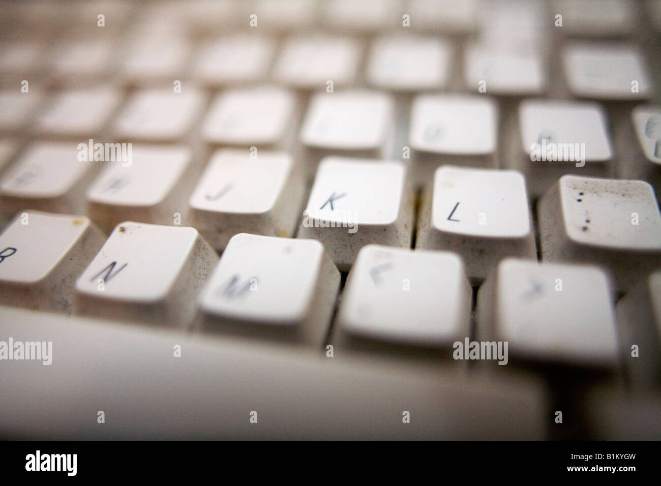Dirty computer keyboard letter K and L Stock Photo - Alamy