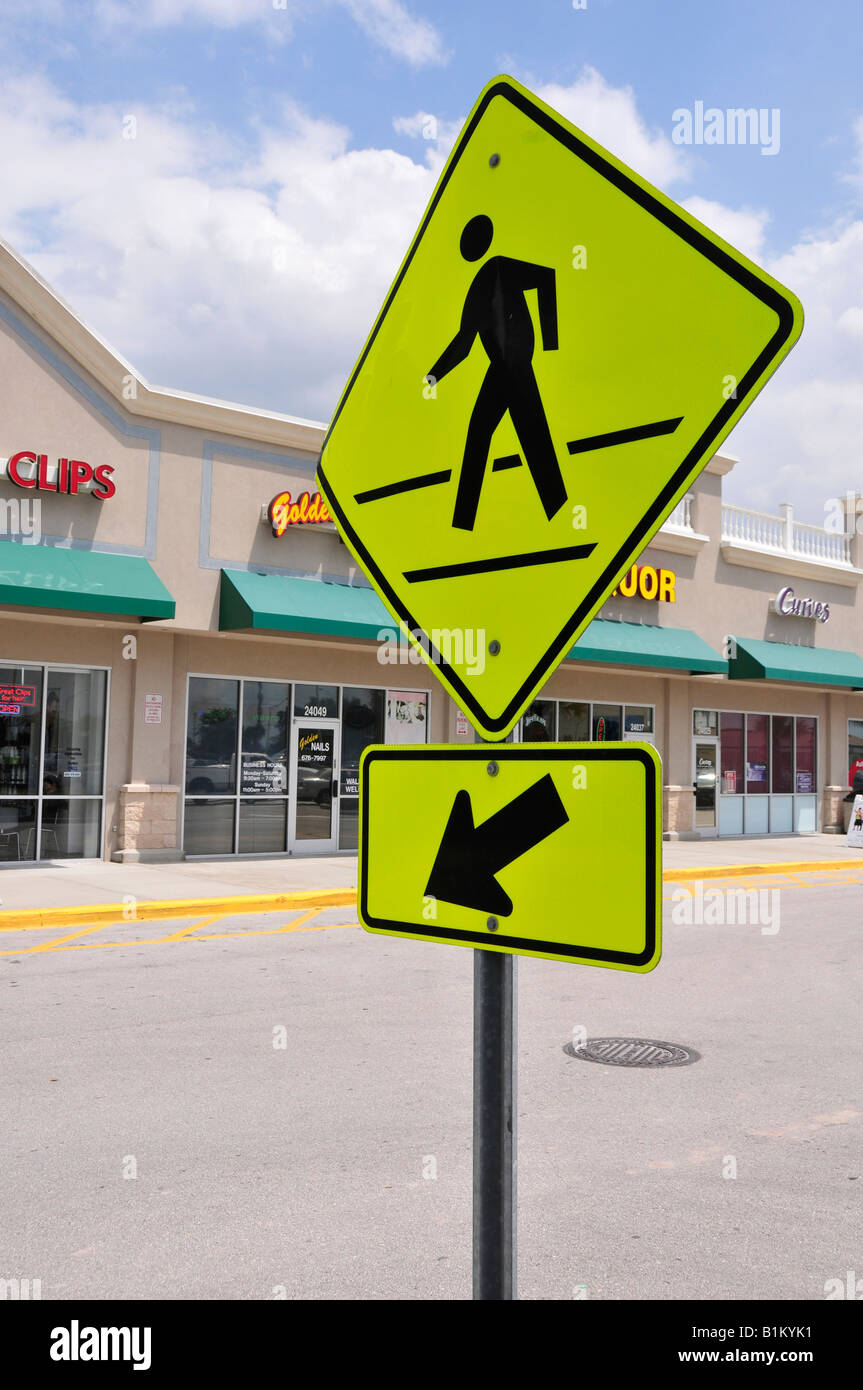 Pedestrian safety assist sign hi-res stock photography and images - Alamy