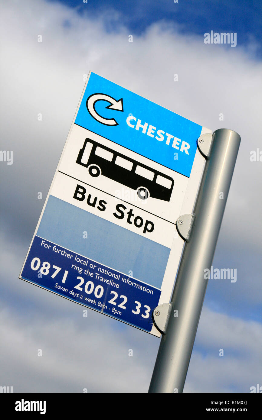 bus stop sign chester town centre cheshire england uk gb Stock Photo ...