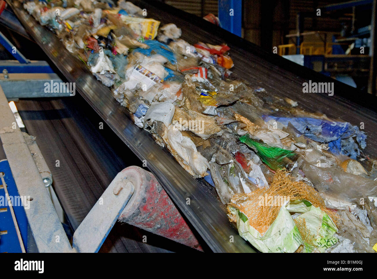 Rubbish on conveyor belt sorting hi-res stock photography and images - Alamy