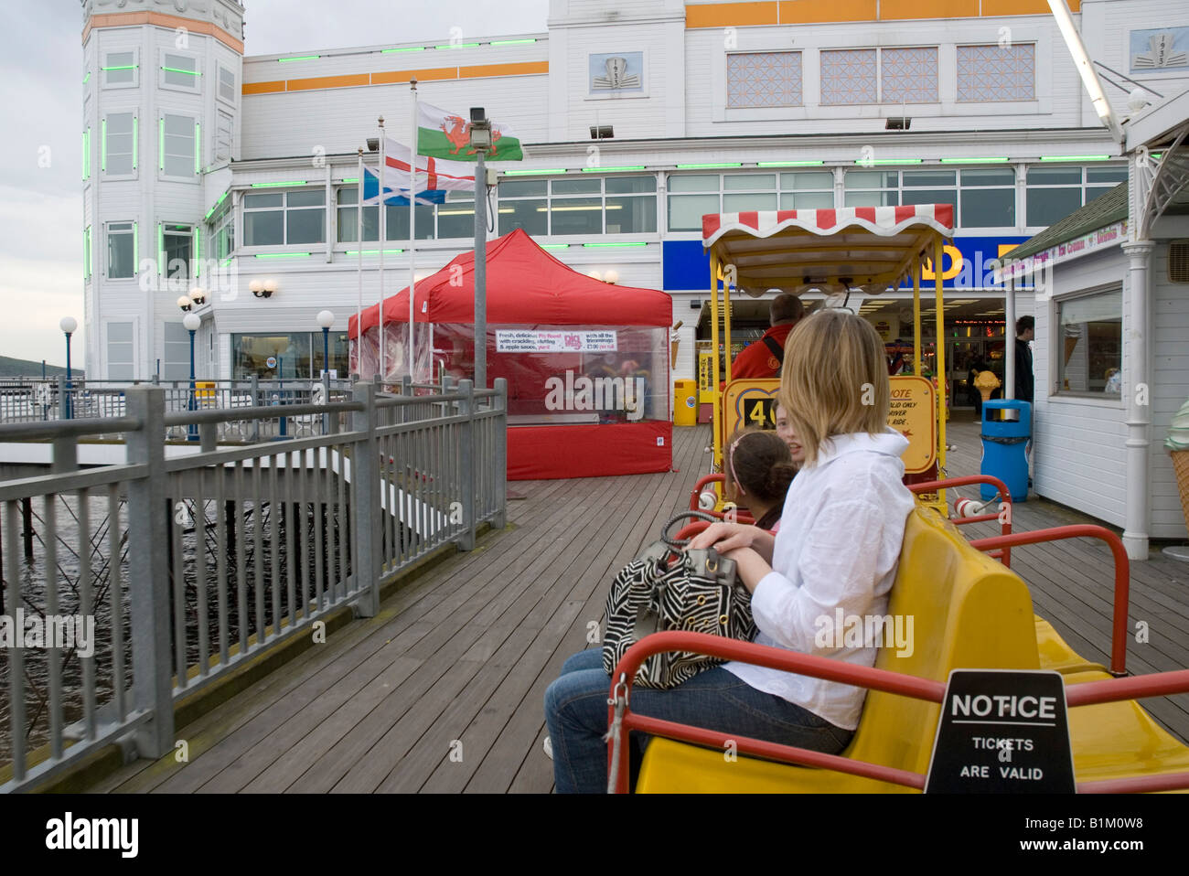 Tourist train on pier, Grand Pier, Weston-super-Mare, Somerset, England ...