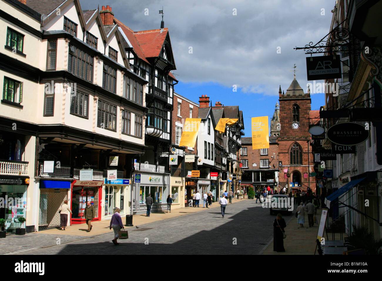 city of chester, town centre shopping cheshire england uk gb Stock ...