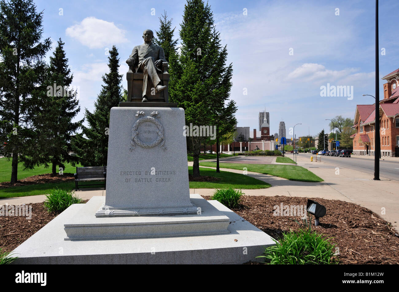 Jackson Michigan historic site of C W Post Stock Photo - Alamy