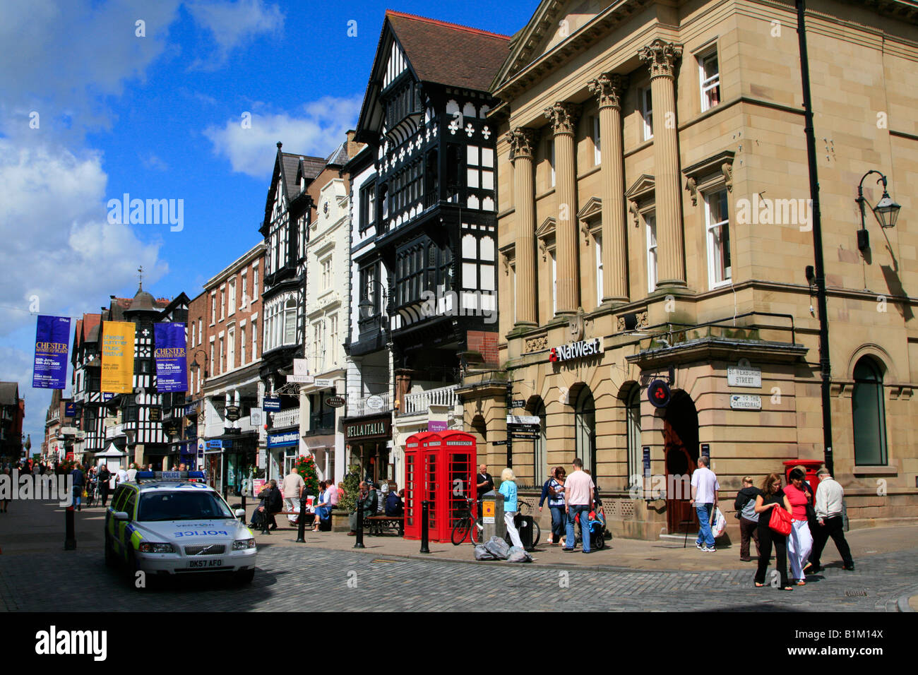 city of chester, town centre shopping cheshire england uk gb Stock ...