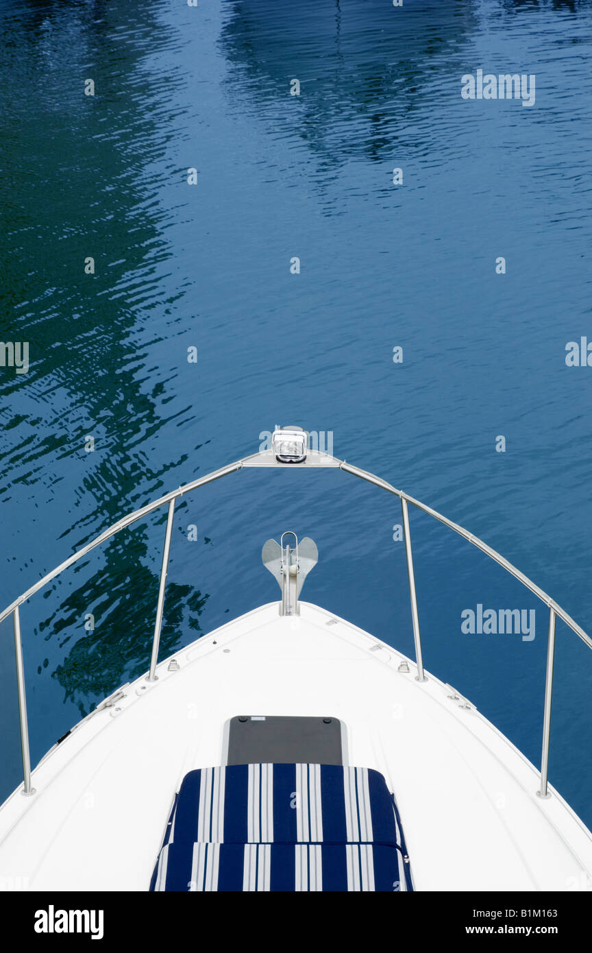 Bow of boat docked at marina Stock Photo - Alamy
