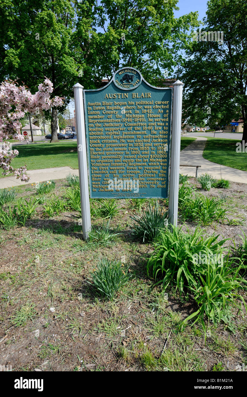 Governor Austin Blair Memorial Park Jackson Michigan Stock Photo - Alamy