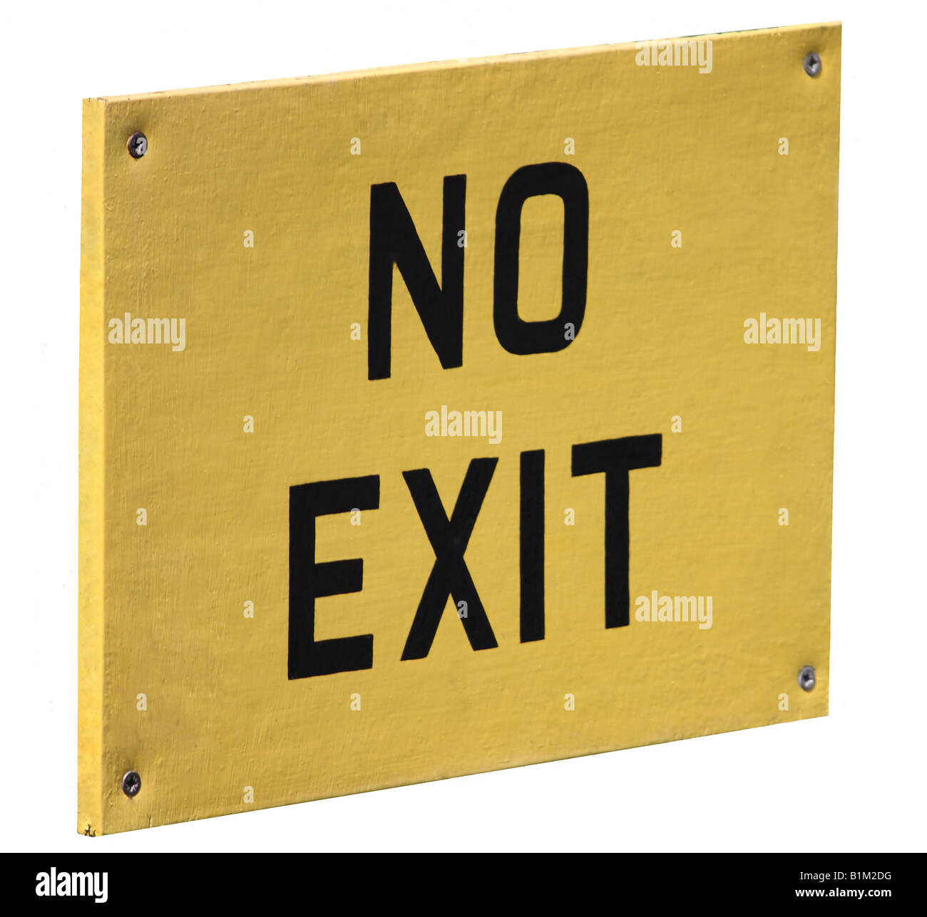 A yellow no exit sign cut out on a white background Stock Photo - Alamy
