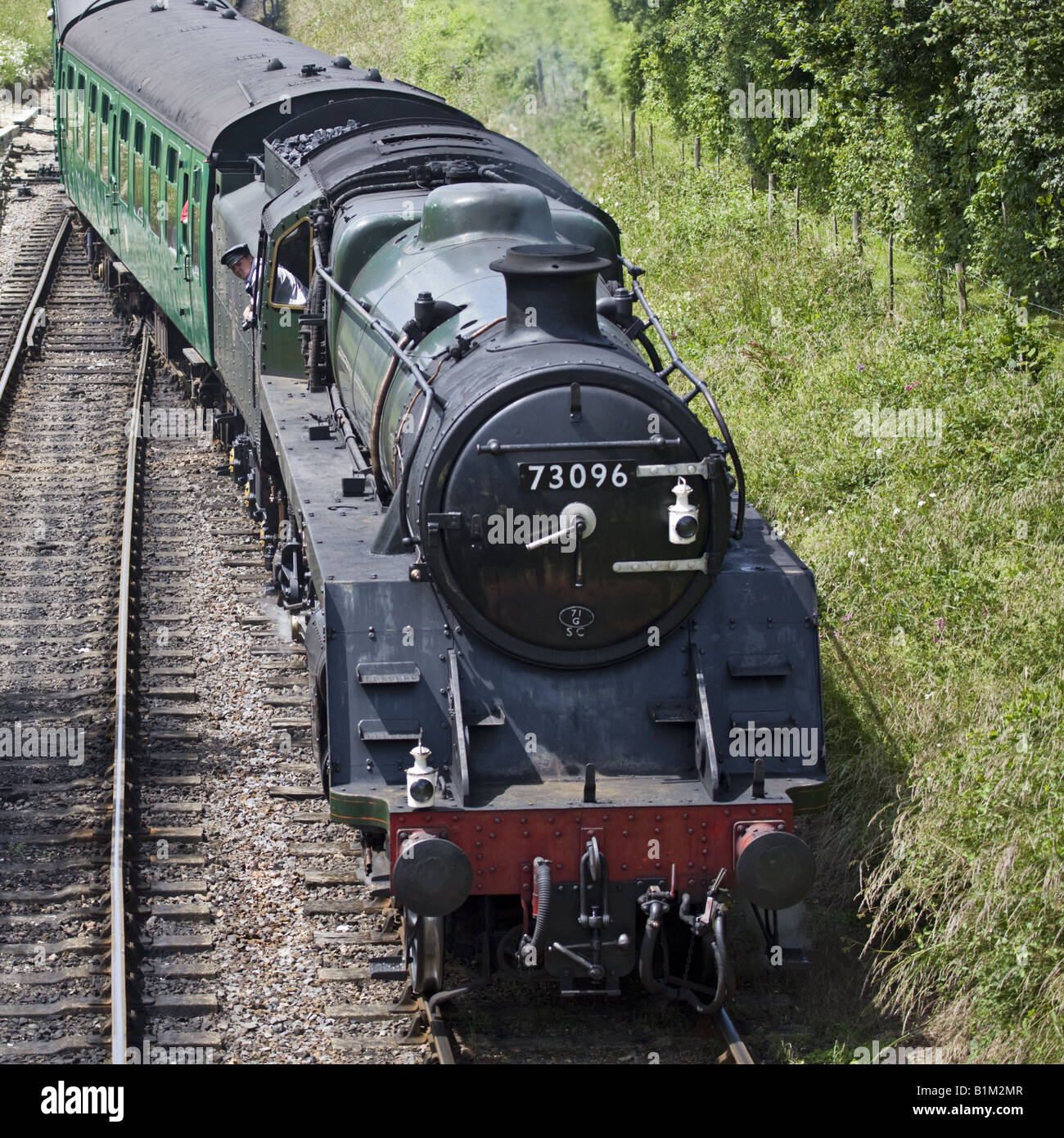 Steam Locomotive and Engineer Stock Photo - Alamy