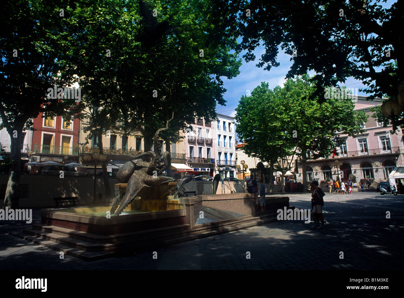 Sete France Central Square Hotel de Ville Fountain Stock Photo - Alamy
